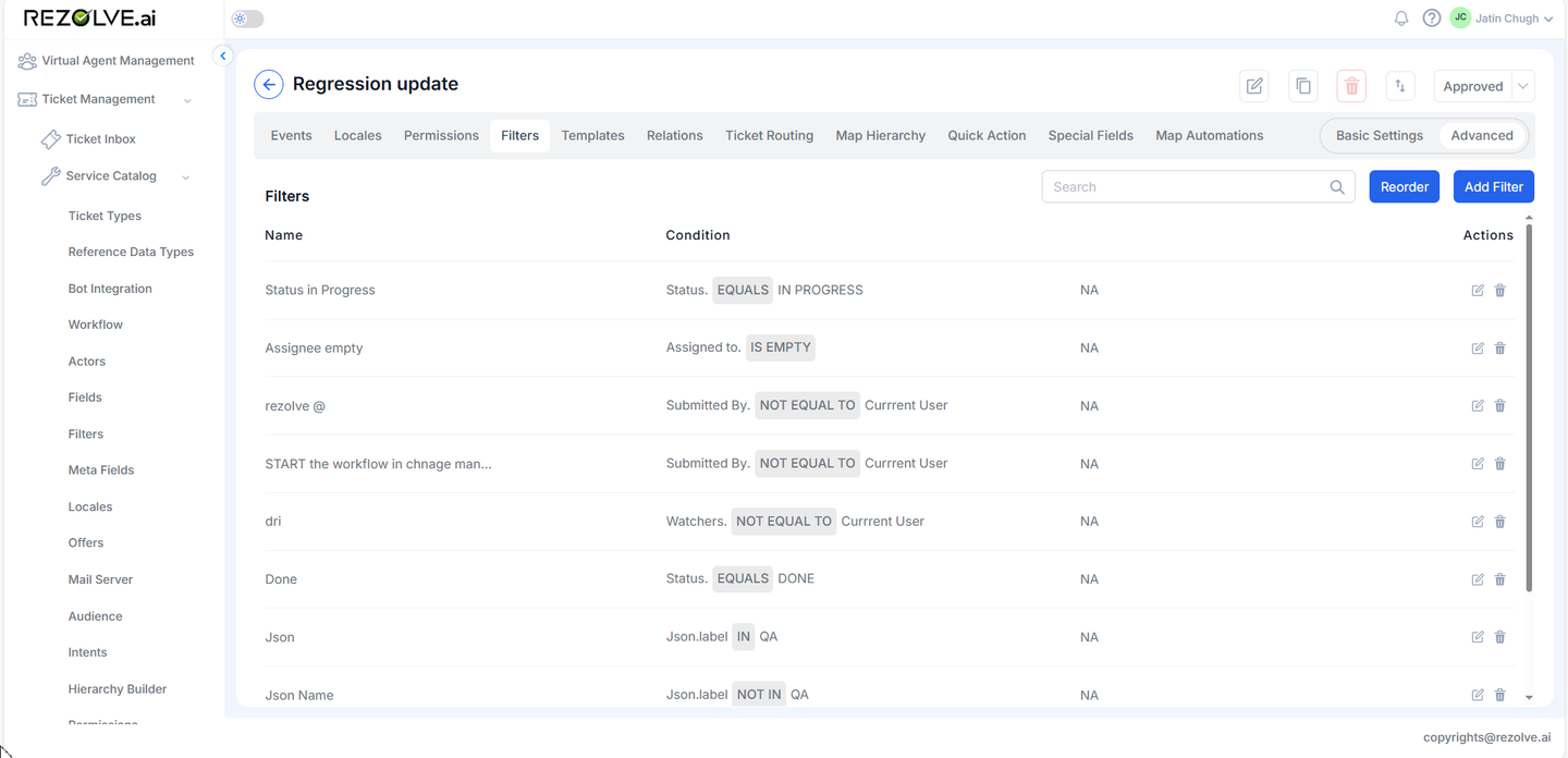 Filters | Rezolve Docs